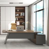 China Modern L-Shaped Executive Desk 2300mm E0 Particle Board Office Furniture for sale