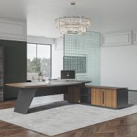 China Modern L-Shaped Executive Desk 2300mm E0 Particle Board Office Furniture for sale