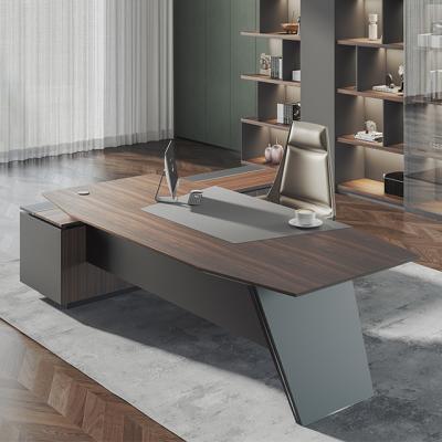 China Modern L-Shaped Executive Desk 2300mm E0 Particle Board Office Furniture for sale