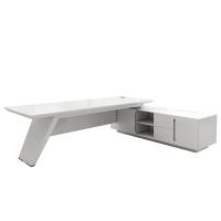 China Light Colored L Shaped Executive Desk 2300mm Width E0 Particle Board Office Furniture for sale