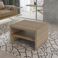 China Small Coffee Table with Two-Layer Storage, 80x50x45 cm Living Room Side Table for sale