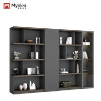 China Dark Large Storage Cabinet with Display 2000x400x800mm Office Furniture Foshan for sale