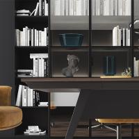China Dark Large Storage Cabinet with Display 2000x400x800mm Office Furniture Foshan for sale