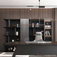 China Dark Large Storage Cabinet with Display 2000x400x800mm Office Furniture Foshan for sale