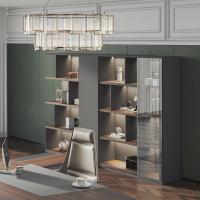 China Dark Large Storage Cabinet with Display 2000x400x800mm Office Furniture Foshan for sale
