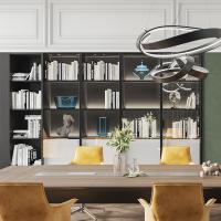 China Dark Large Storage Cabinet with Display 2000x400x800mm Office Furniture Foshan for sale