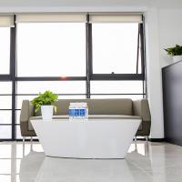 China White Glossy Painted Coffee Table With Unique Texture, Coffee Table, Reception Area, Coffee Table, Sofa for sale