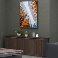China Dark Color Side Cabinet Office Storage Cabinet MFC E0 Grade 3 Year Shelf Life for sale