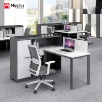 China Modern L-Shaped Office Desk with Storage 1396mm Wide Single-Sided Screen Desk for sale