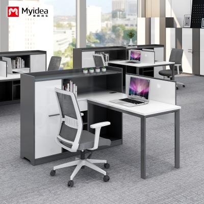 China Modern L-Shaped Office Desk with Storage 1396mm Wide Single-Sided Screen Desk for sale