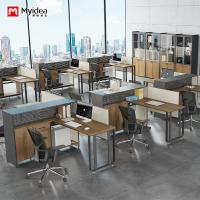 China Single Employee Desk with Cabinet Storage 1200x1200mm Industrial Style Computer Desk for sale