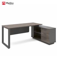 China Modern L-Shaped Manager Desk with Storage Cabinet 1650mm Width Office Furniture for sale