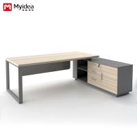 China Modern L-Shaped Manager Desk with Storage Cabinet 1650mm Width Office Furniture for sale