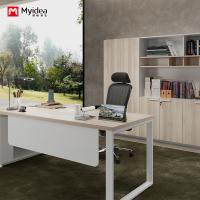 China Modern L-Shaped Manager Desk with Storage Cabinet 1650mm Width Office Furniture for sale