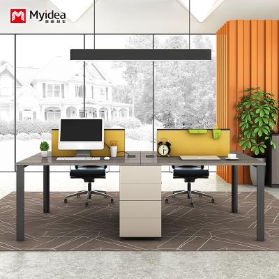 China Light Industrial L-Shaped Computer Desk 1200x1200mm Office Workstation with Storage for sale