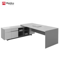 China Custom White Baked Paint Executive Office Desk 180x80cm Modern CEO Supervisor Desk for sale