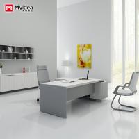 China Custom White Baked Paint Executive Office Desk 180x80cm Modern CEO Supervisor Desk for sale