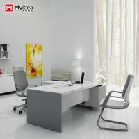 China Custom White Baked Paint Executive Office Desk 180x80cm Modern CEO Supervisor Desk for sale