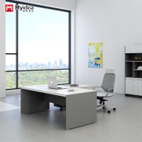 China Custom White Baking Paint Office Desk 1600x800mm Modern Boss Computer Desk for sale