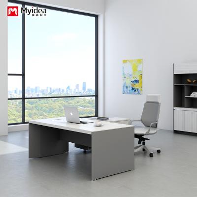 China Custom White Baking Paint Office Desk 1600x800mm Modern Boss Computer Desk for sale