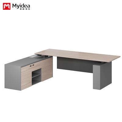 China Silent Dual Motor Lifting Desk 120x60cm Stable Office Workstation with Storage Cabinet 450lb Capacity for sale
