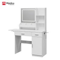 China customization Simple with Mirror, Stool, Dressing Table, Bedroom, Cosmetics with Cabinet, Storage Table, Small-sized Household, Makeup Table for sale