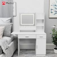 China customization Simple with Mirror, Stool, Dressing Table, Bedroom, Cosmetics with Cabinet, Storage Table, Small-sized Household, Makeup Table for sale