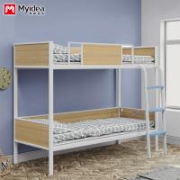 China Myvidea Apartment Bunk Bed Thickened Pipes School Children Double Layer Iron Frame Bed W2000 D1200 H1050 for sale