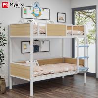 China Myvidea Apartment Bunk Bed Thickened Pipes School Children Double Layer Iron Frame Bed W2000 D1200 H1050 for sale
