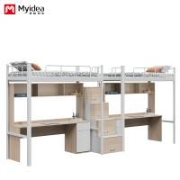 China Steel Wood Bunk Bed with Desk and Storage for School Dormitory 4600x900x2400mm for sale