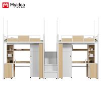 China Bunk Bed with Desk and Storage 4600x900x2400mm Thickened Countertop High Guardrails for sale