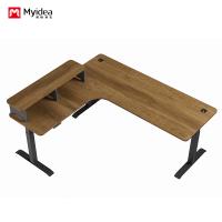 China L-Shaped Electric Height Adjustable Desk 1800mm with Storage Cabinet and Cable Management for sale