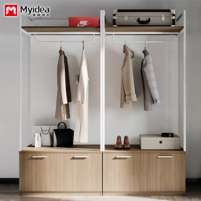 China Hotel Bedroom Wardrobe with Hanging Rod Ample Storage Panel Wood Furniture W800 D550 H1800 mm for sale