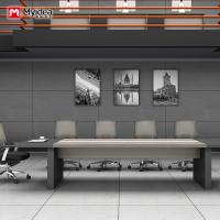 China Morandi Color Conference Table with Cable Routing System Office Meeting Room Desk and Chair Set for sale