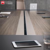China Morandi Color Conference Table with Cable Routing System Office Meeting Room Desk and Chair Set for sale