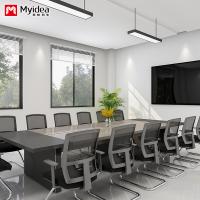 China Morandi Color Conference Table with Cable Routing System Office Meeting Room Desk and Chair Set for sale