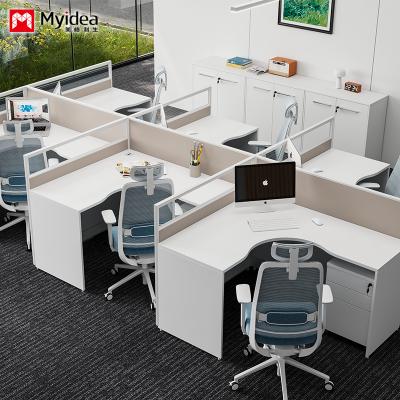 China Foshan Wholesale L-Shaped Office Desk with Screen 1200x1200mm Modern Workstation for sale