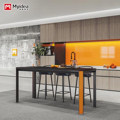 China Waterproof Rock Board Employee Pantry Bar Counter Customizable Simple Tea Table 120cm for sale