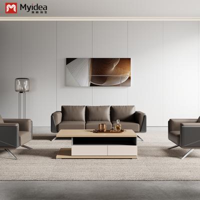 China Modern Eco-Friendly Commercial Leather Sofa with Metal Legs Factory Wholesale MG578 for sale