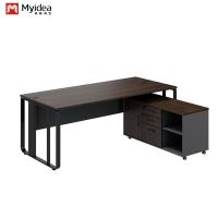 China Modern Executive Desk with Steel Legs and Storage Cabinet 180x90cm for sale