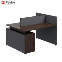 China Modern Wooden Workstation Desk with Storage 1200x1200mm Freestanding Easy Assembly for sale