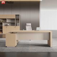 China Myidea Solid Wood L-Shaped Executive Desk with Sub Cabinet 450lb Capacity for Office for sale