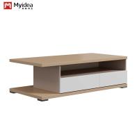 China Wood Contemporary Eco-Friendly Commercial Office Double-Drawer Panel Table with Melamine 1200x600mm for sale