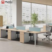 China Modern L-Shaped Wooden Office Desk with Panel Design 450lb Capacity E0 Grade Particle Board for sale