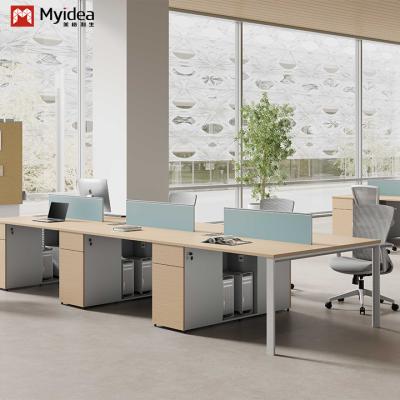 China Modern L-Shaped Wooden Office Desk with Panel Design 450lb Capacity E0 Grade Particle Board for sale