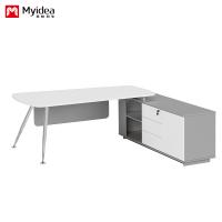China Adjustable and Retractable Main Desk with Octagonal Electroplating Feet, Matched with Storage Sub Cabinet for sale
