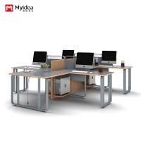 China Modern Minimalist Two Person Office Desk with Screen 450lb Capacity E0 Grade Particle Board for sale