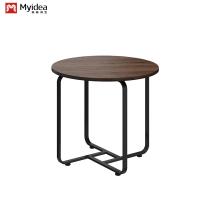 China Simple Style Wood Coffee Table with Steel Feet Eco-Friendly Commercial Furniture 120x60x45cm for sale