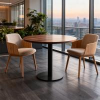 China Simple Style Wood Coffee Table with Steel Feet Eco-Friendly Commercial Furniture 120x60x45cm for sale