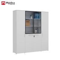 China Modern Glass Door Filing Cabinet 3 Drawers 2300mm Office Storage with Key Lock for sale